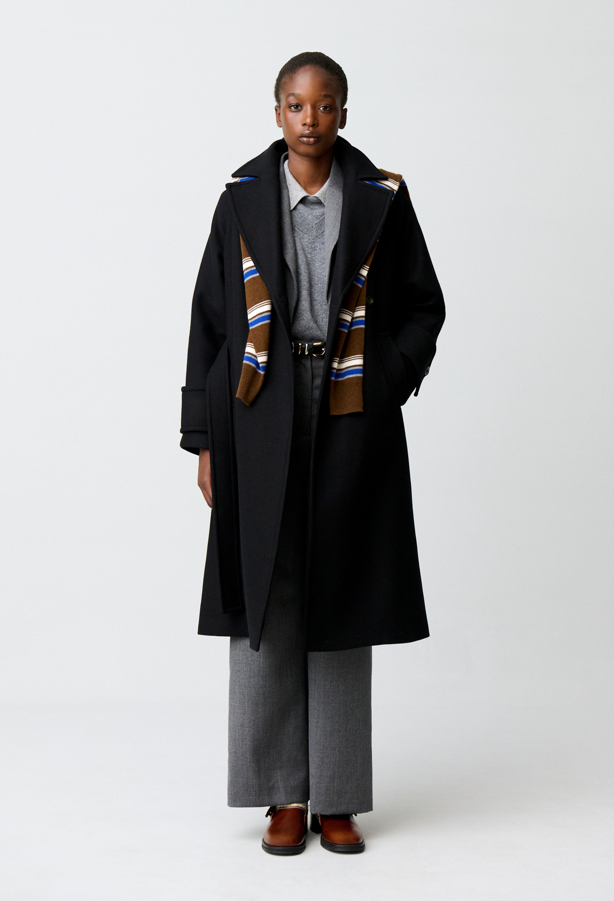 Mid-length wool blend coat for women | Claudie Pierlot